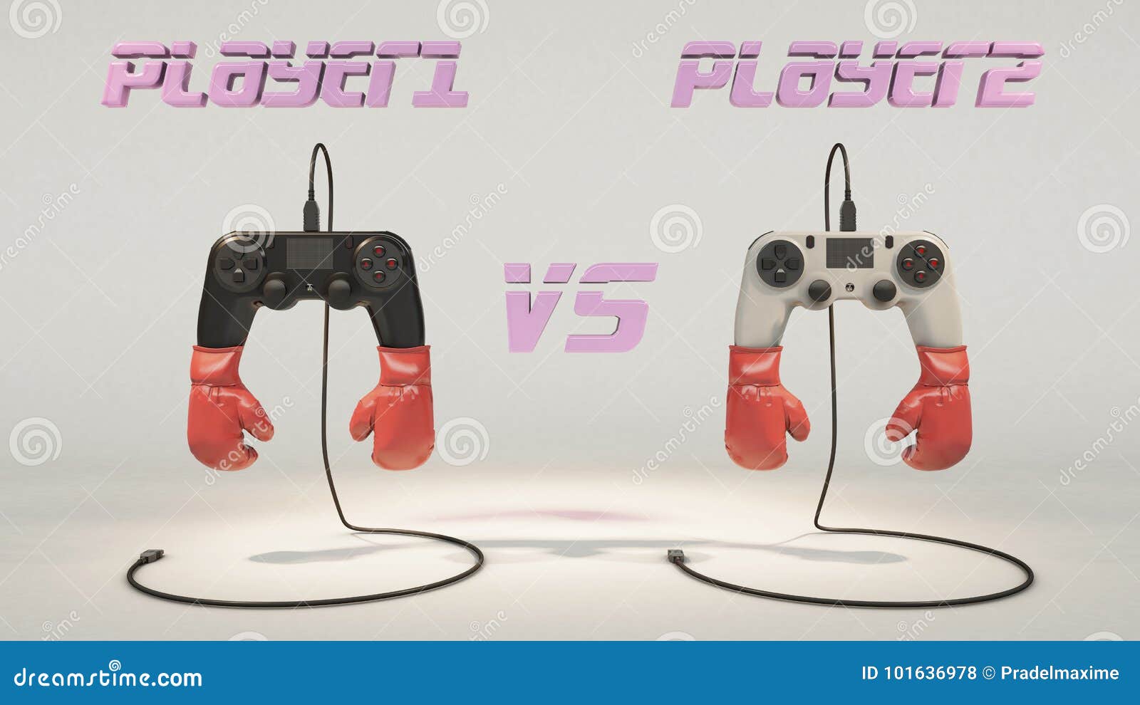 Controller Fight: Player 1 Versus Player 2 Stock Illustration ...