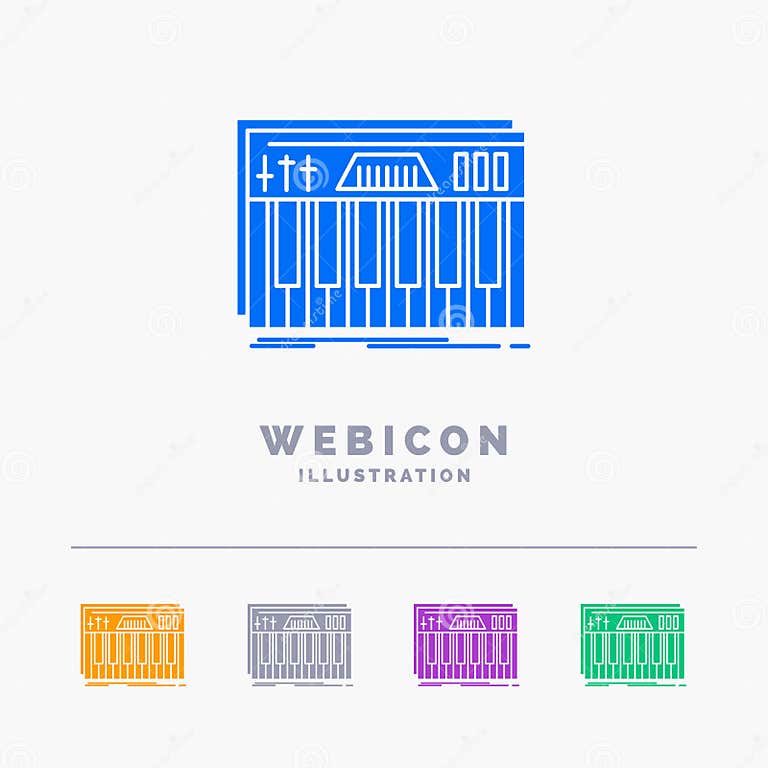 Controller, Keyboard, Keys, Midi, Sound 5 Color Glyph Web Icon Template Isolated on White ...