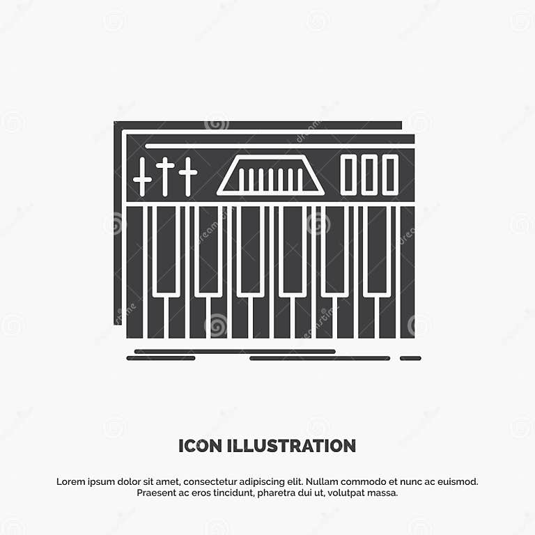 Controller, Keyboard, Keys, Midi, Sound Icon. Glyph Vector Gray Symbol for UI and UX, Website or ...