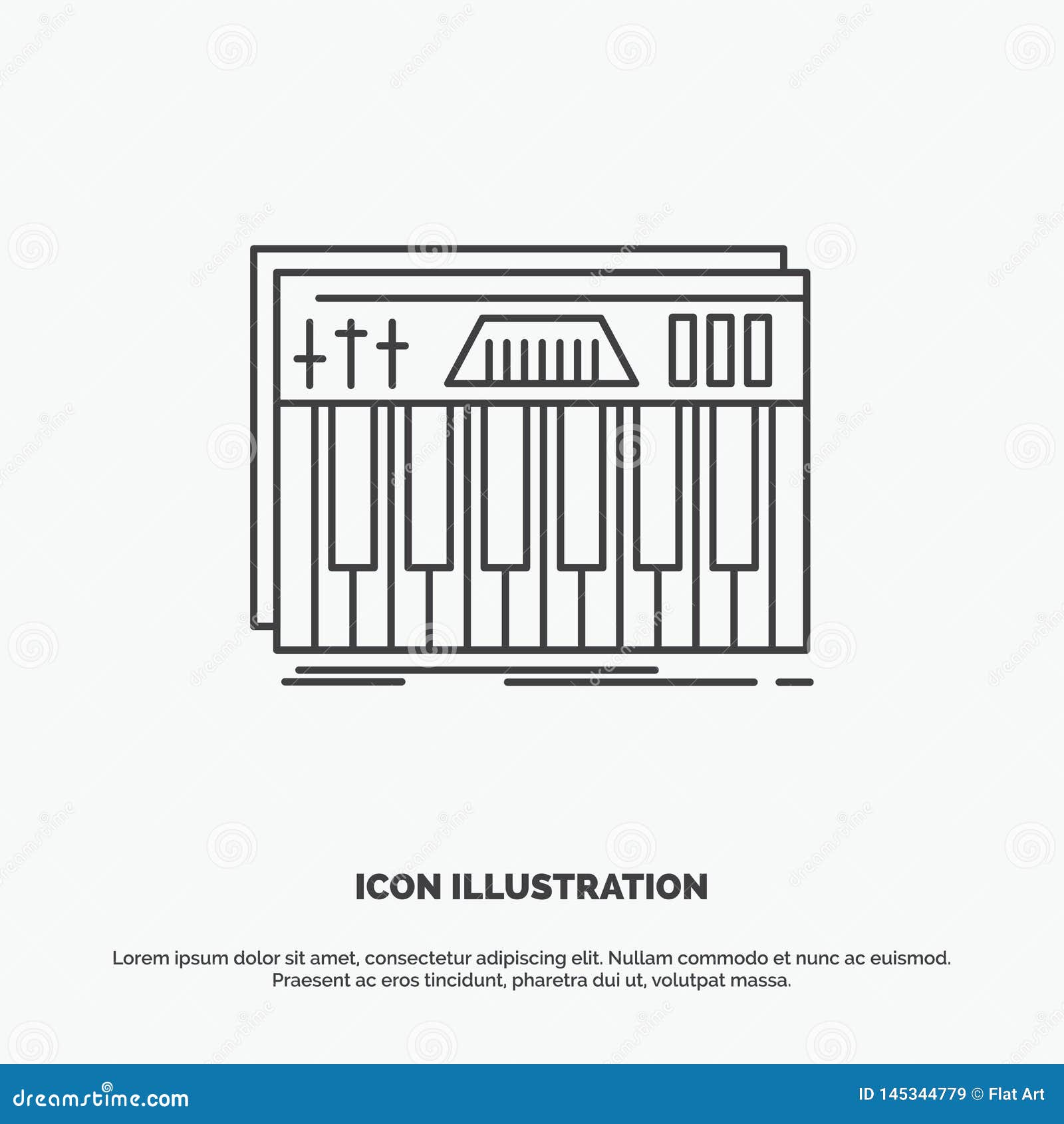 Controller, Keyboard, Keys, Midi, Sound Icon. Line Vector Gray Symbol ...