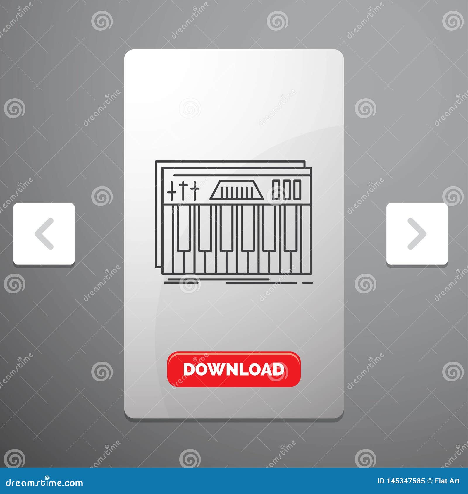 Controller, Keyboard, Keys, Midi, Sound Line Icon in Carousal Pagination Slider Design & Red ...