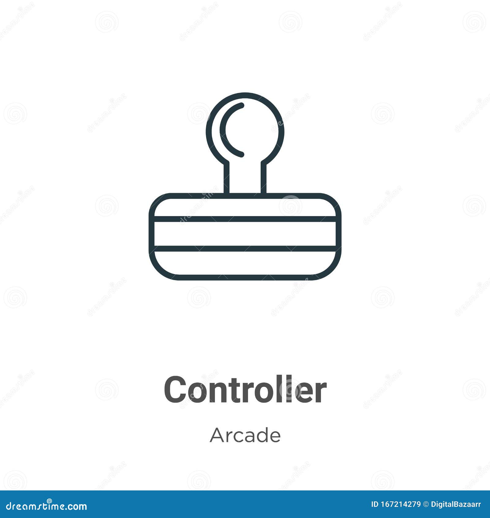 Controller Outline Vector Icon. Thin Line Black Controller Icon, Flat ...