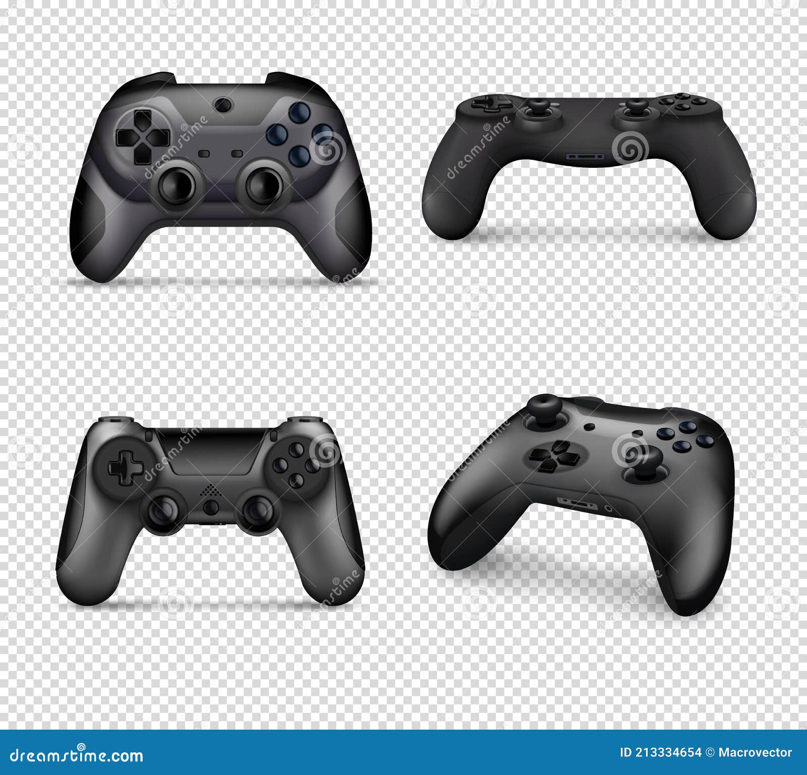 Controller Realistic Monochrome Set Stock Vector - Illustration of ...