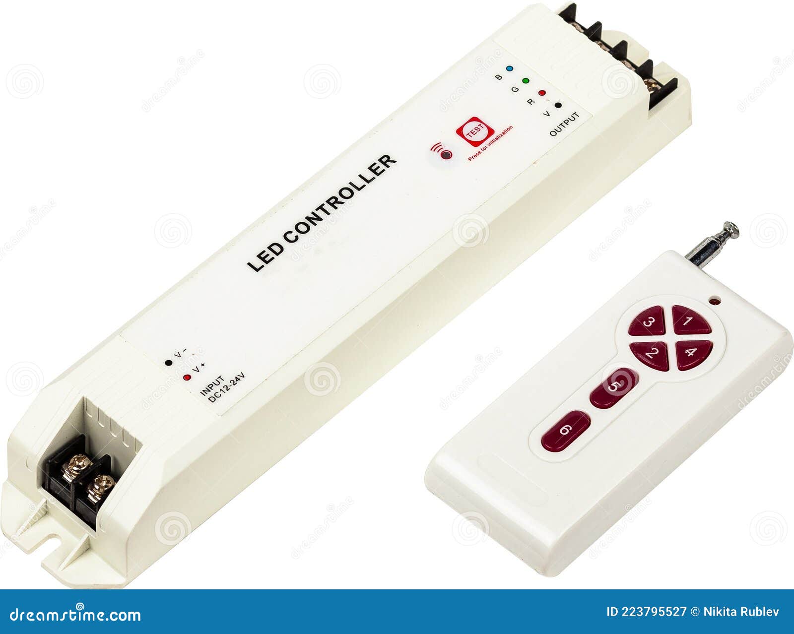 Controller for RGB LED with Remote Control Isolated on White Stock ...