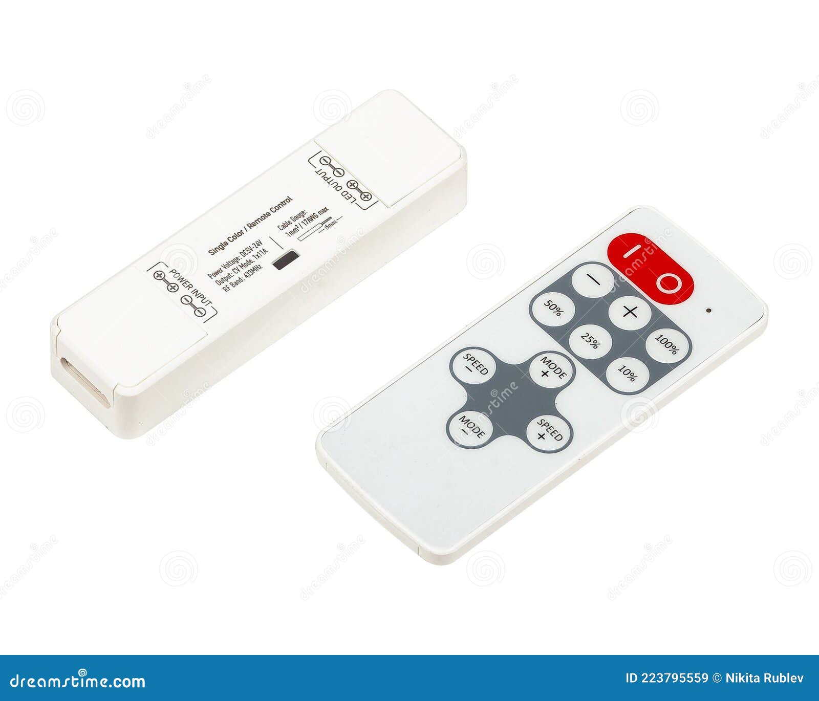 Controller for RGB LED with Remote Control Isolated on White Stock ...