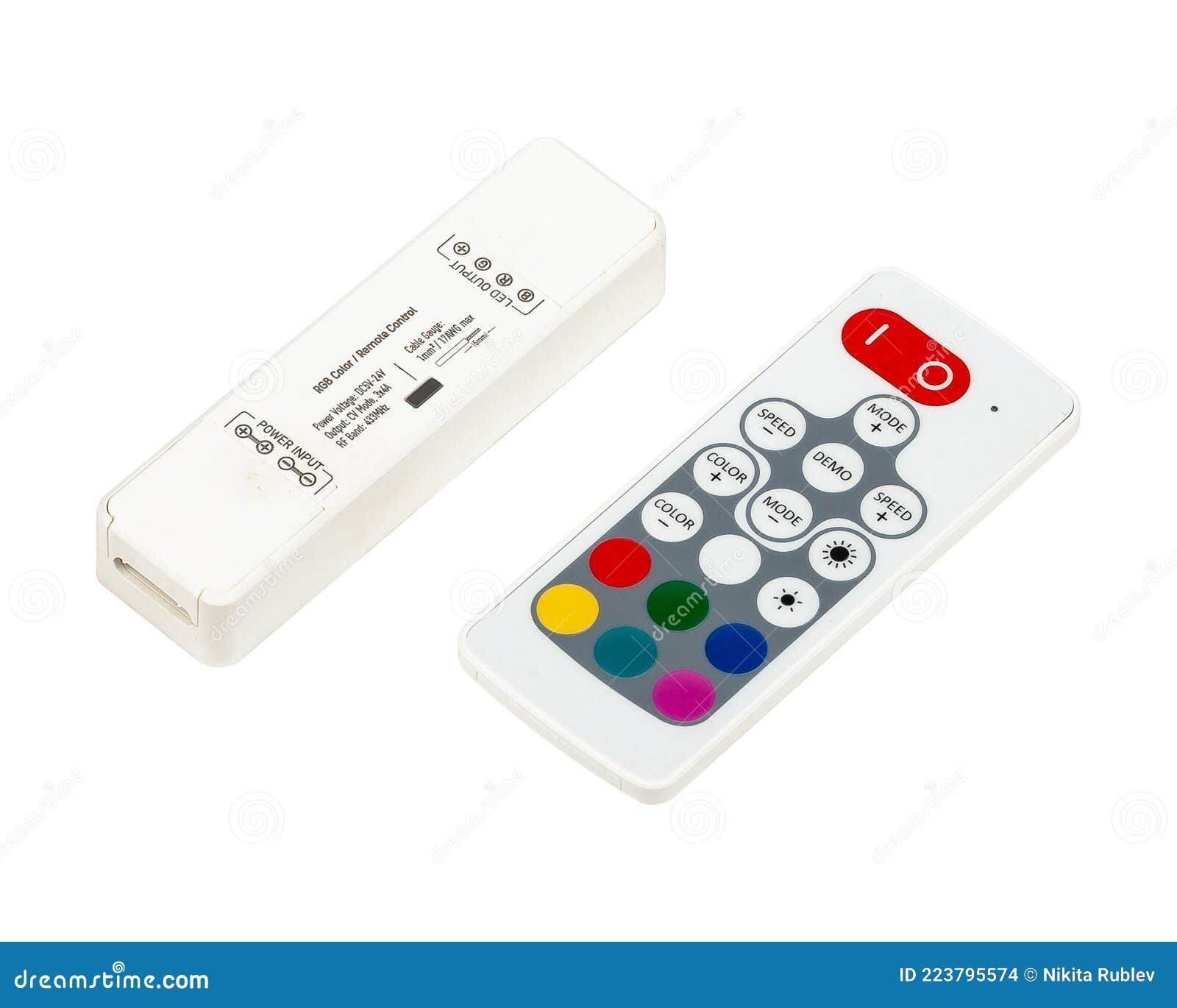 Controller for RGB LED with Remote Control Isolated on White Stock ...