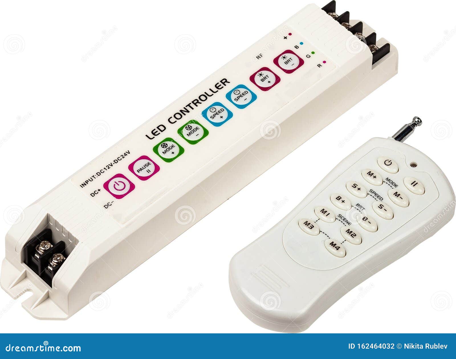 Controller for RGB LED with Remote Control Isolated on White Stock ...