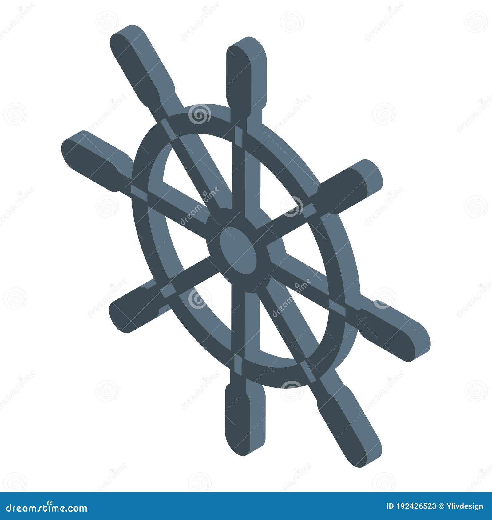 Controller Ship Wheel Icon, Isometric Style Stock Vector - Illustration ...