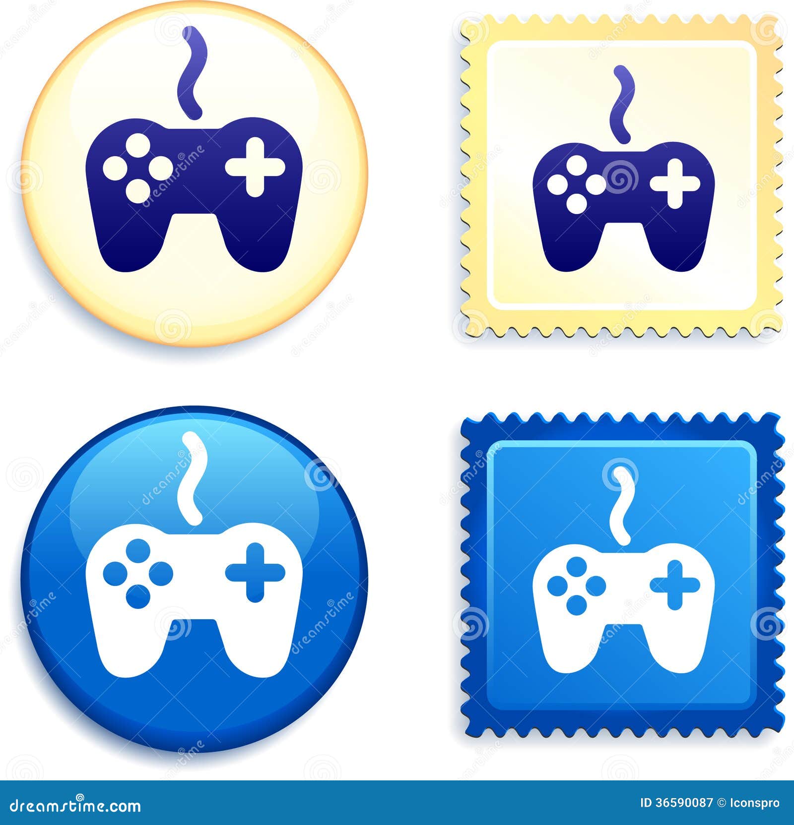 Controller Stamp and Button Stock Illustration - Illustration of button ...