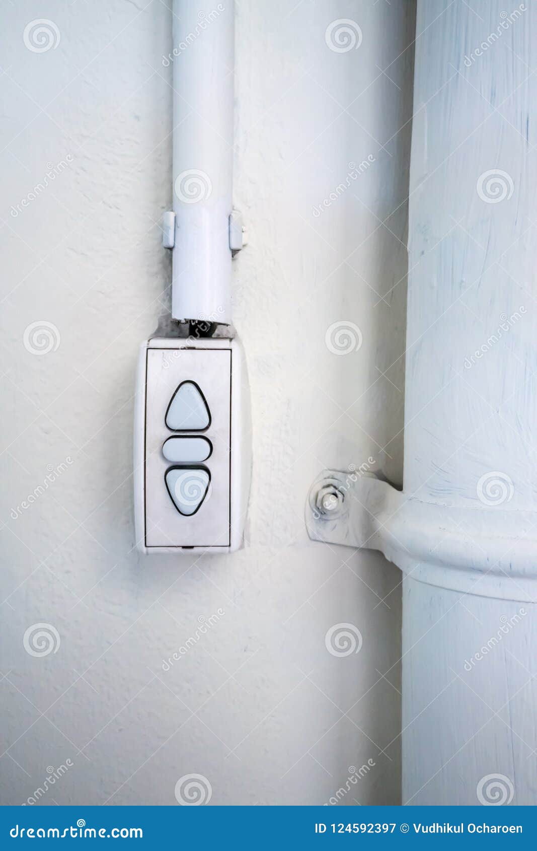 Controller Switch Installed on White Wall Background Stock Image ...
