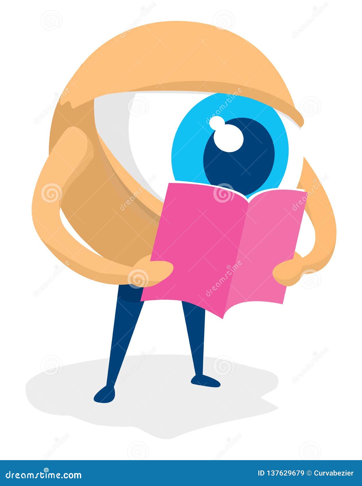 Controlling Alert Eye Reading a Book Stock Vector - Illustration of ...
