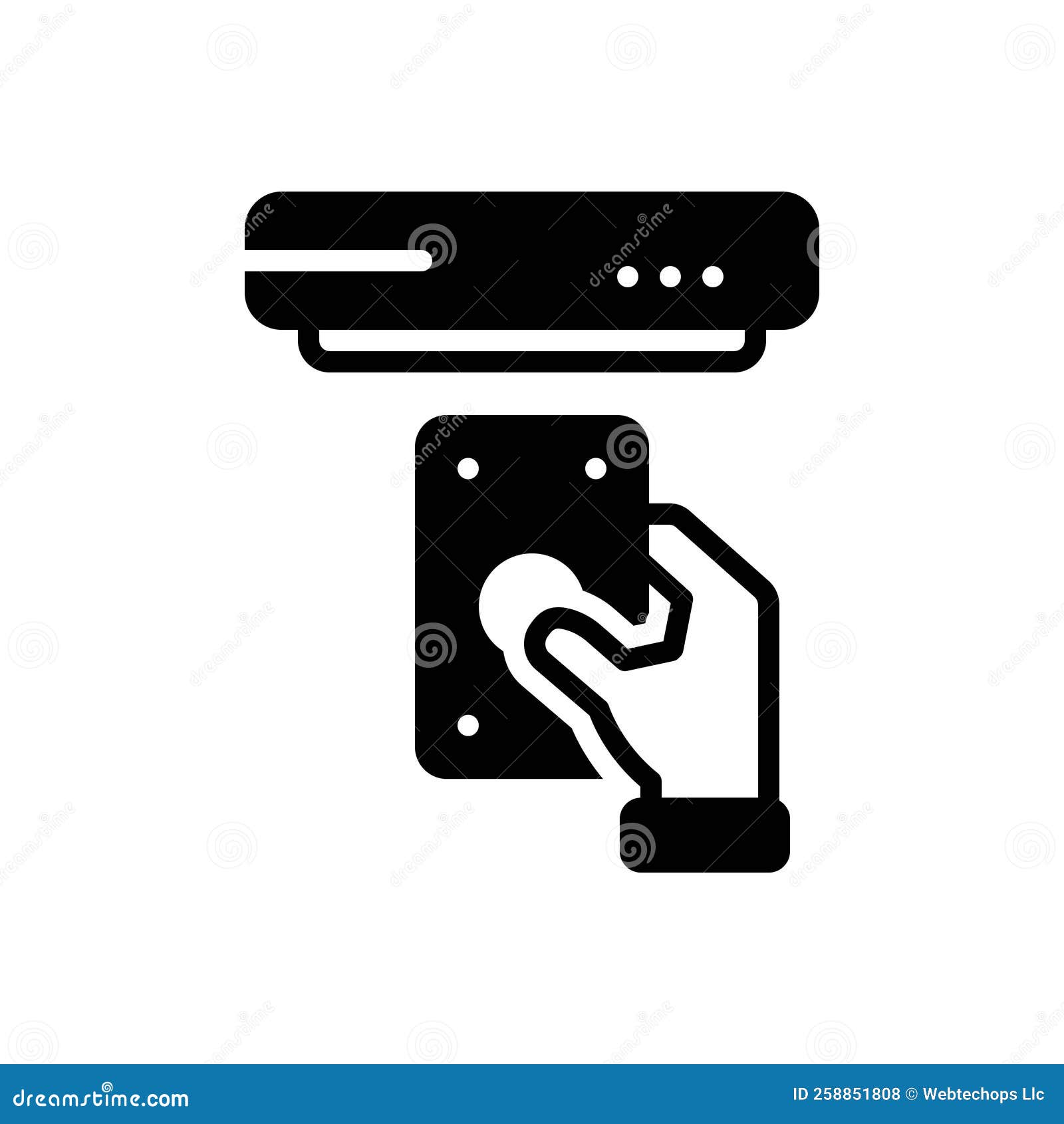 Black Solid Icon for Controlling, Restraining and Detaining Stock ...