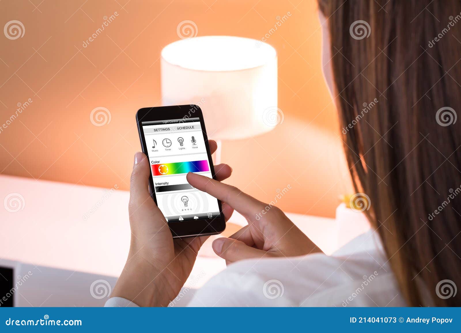 Controlling Light with Application Stock Image - Image of illuminated ...
