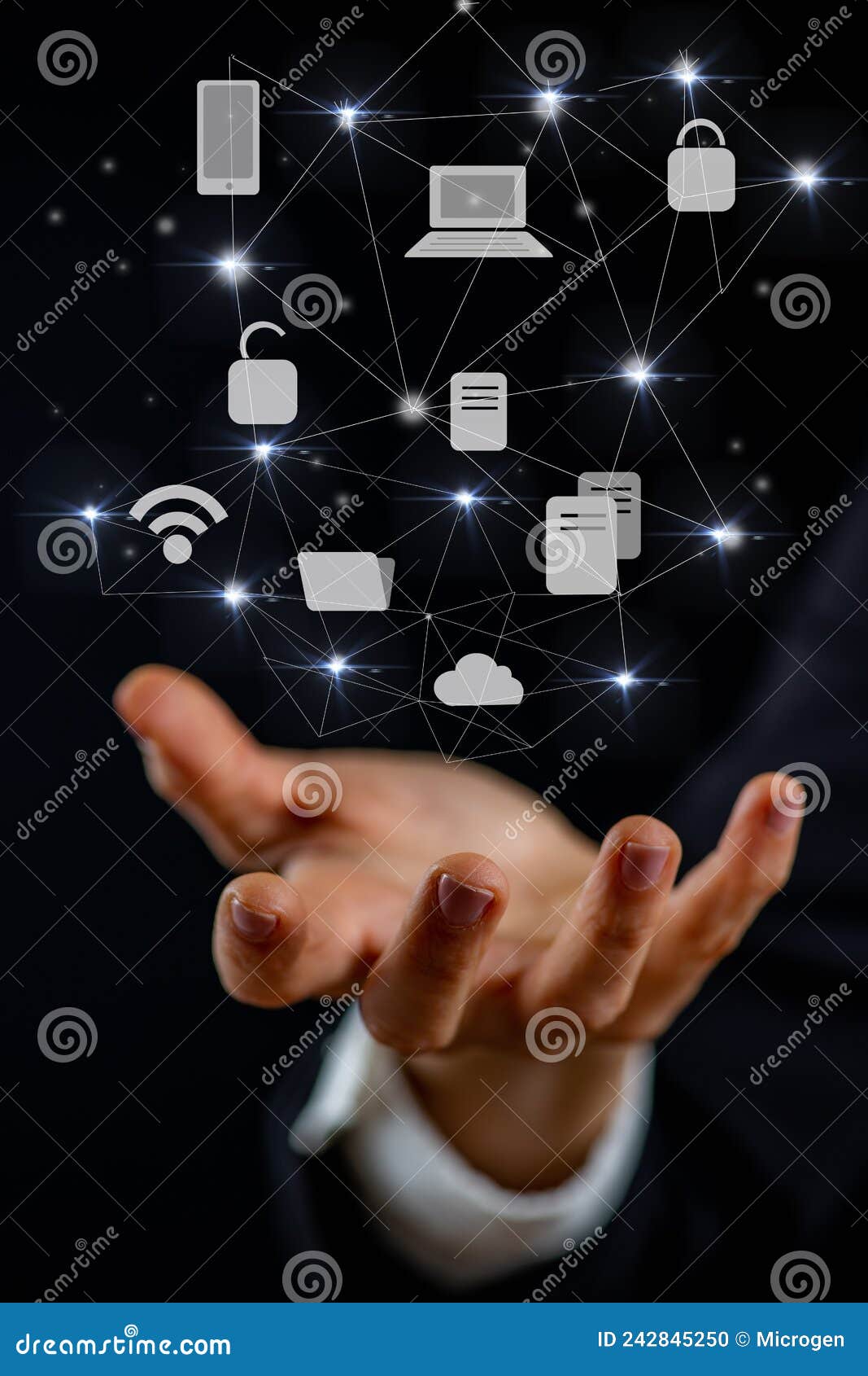 Controlling online data stock photo. Image of online - 242845250
