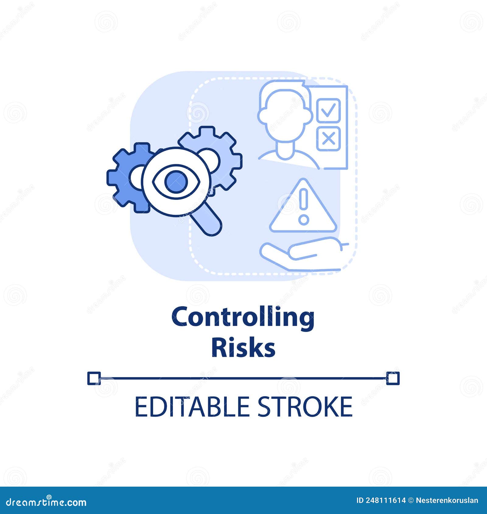 Controlling Risks Light Blue Concept Icon Stock Vector - Illustration ...