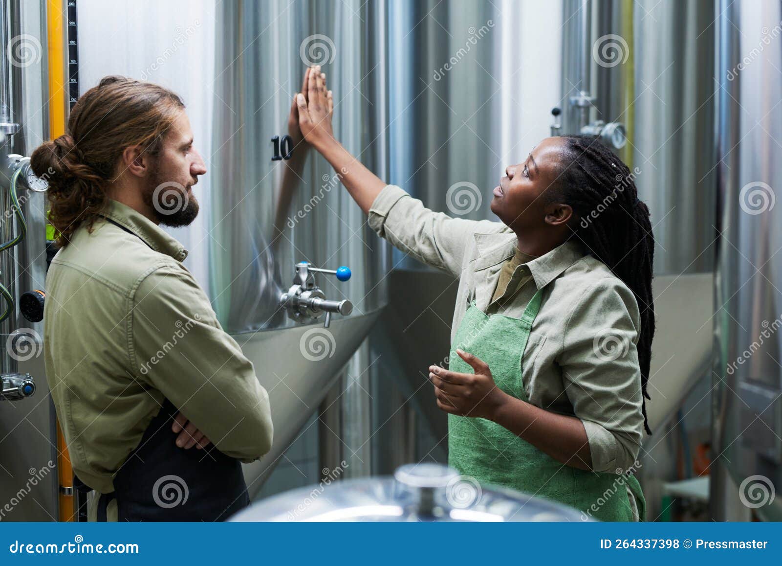 Controlling Work of Brewery Equipment Stock Photo - Image of working ...