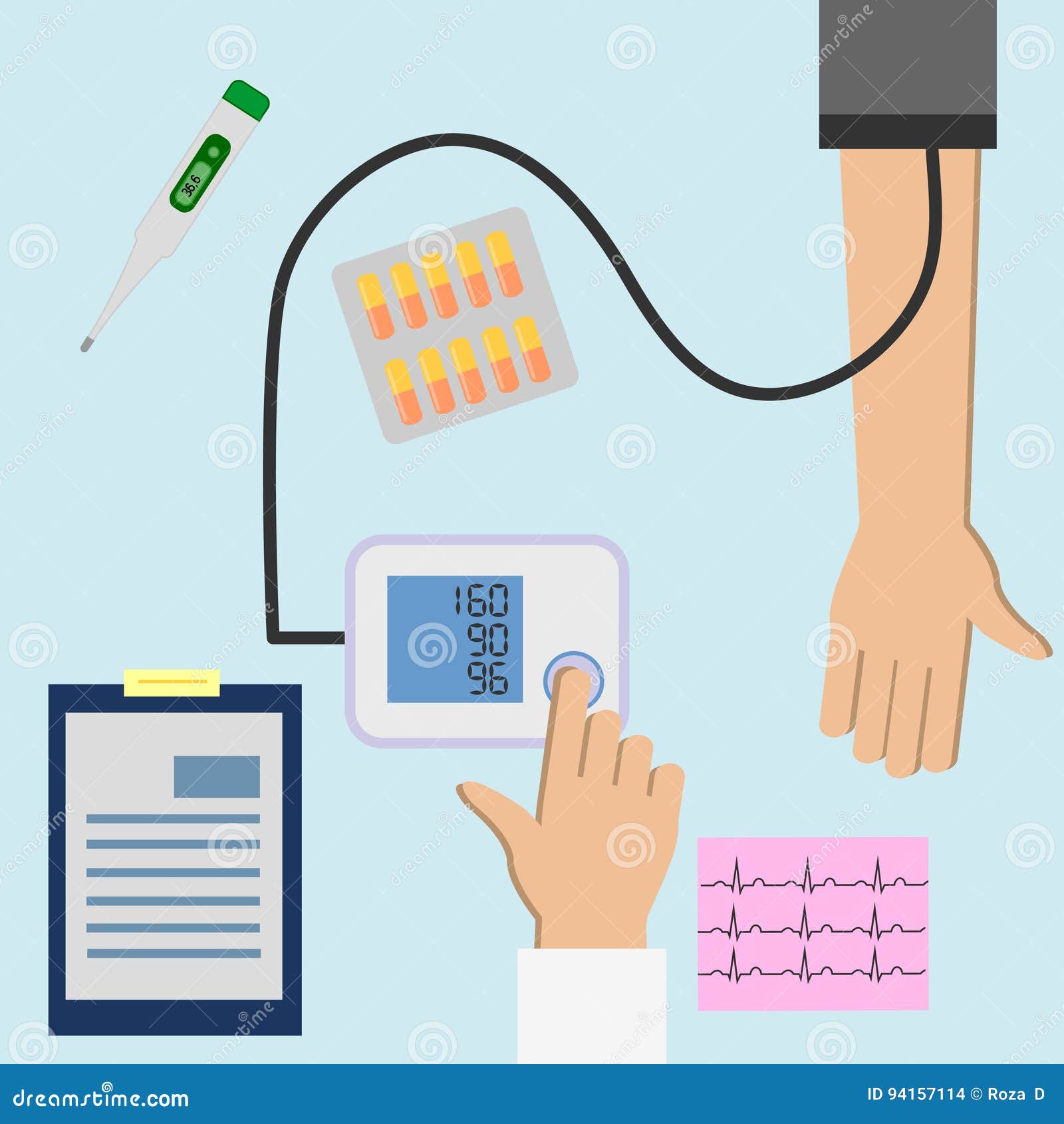 Controllo Della Pressione Sanguigna 3 Illustrazione Vettoriale ...