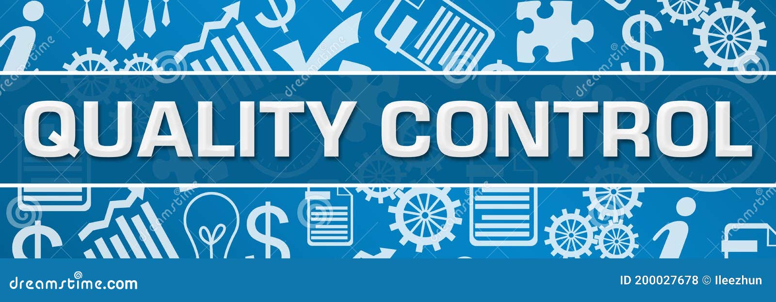 Controlo De Qualidade Símbolos Comerciais Textura Azul Horizontal ...