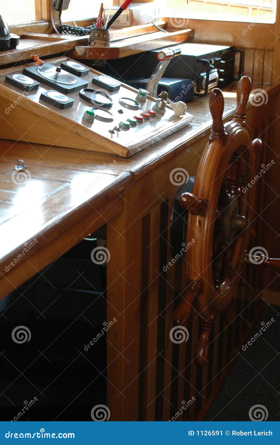 Controls of boat stock image. Image of islands, wooden - 1126591