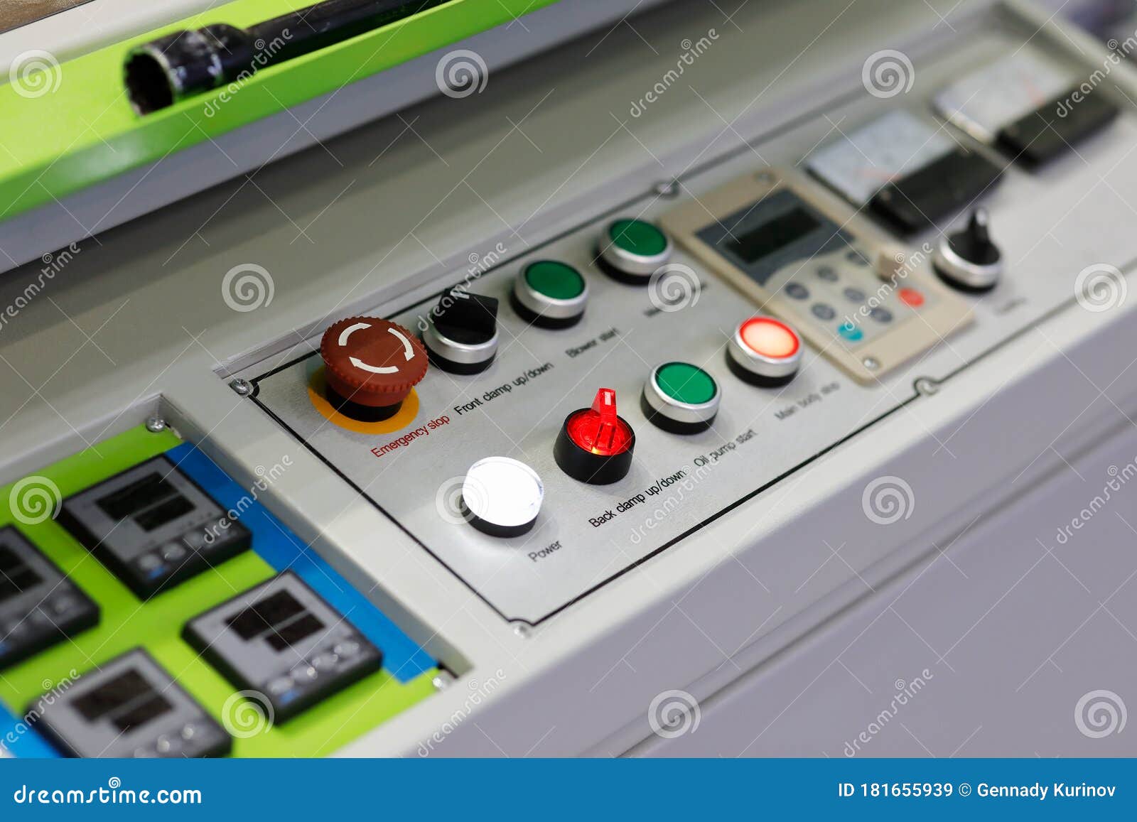 Controls on the Dashboard of Industrial Machine Stock Image - Image of ...