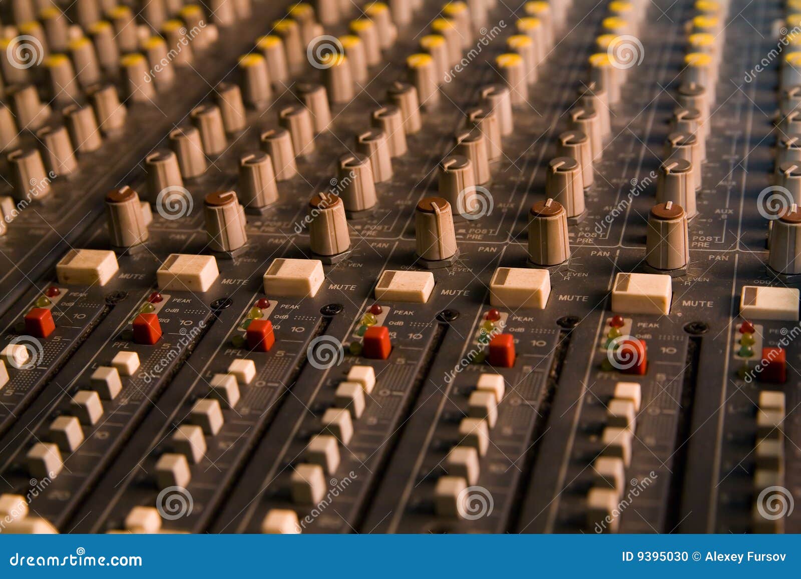 Controls of Electronic Mixer Stock Photo - Image of balance, people ...