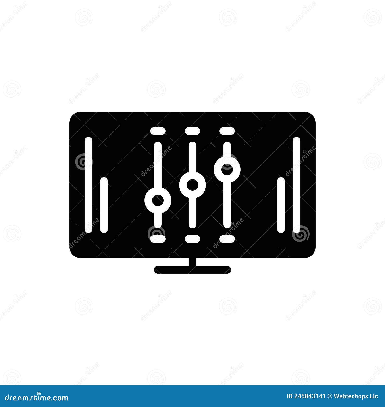 Black Solid Icon for Controls, Command and Monitoring Stock Vector ...