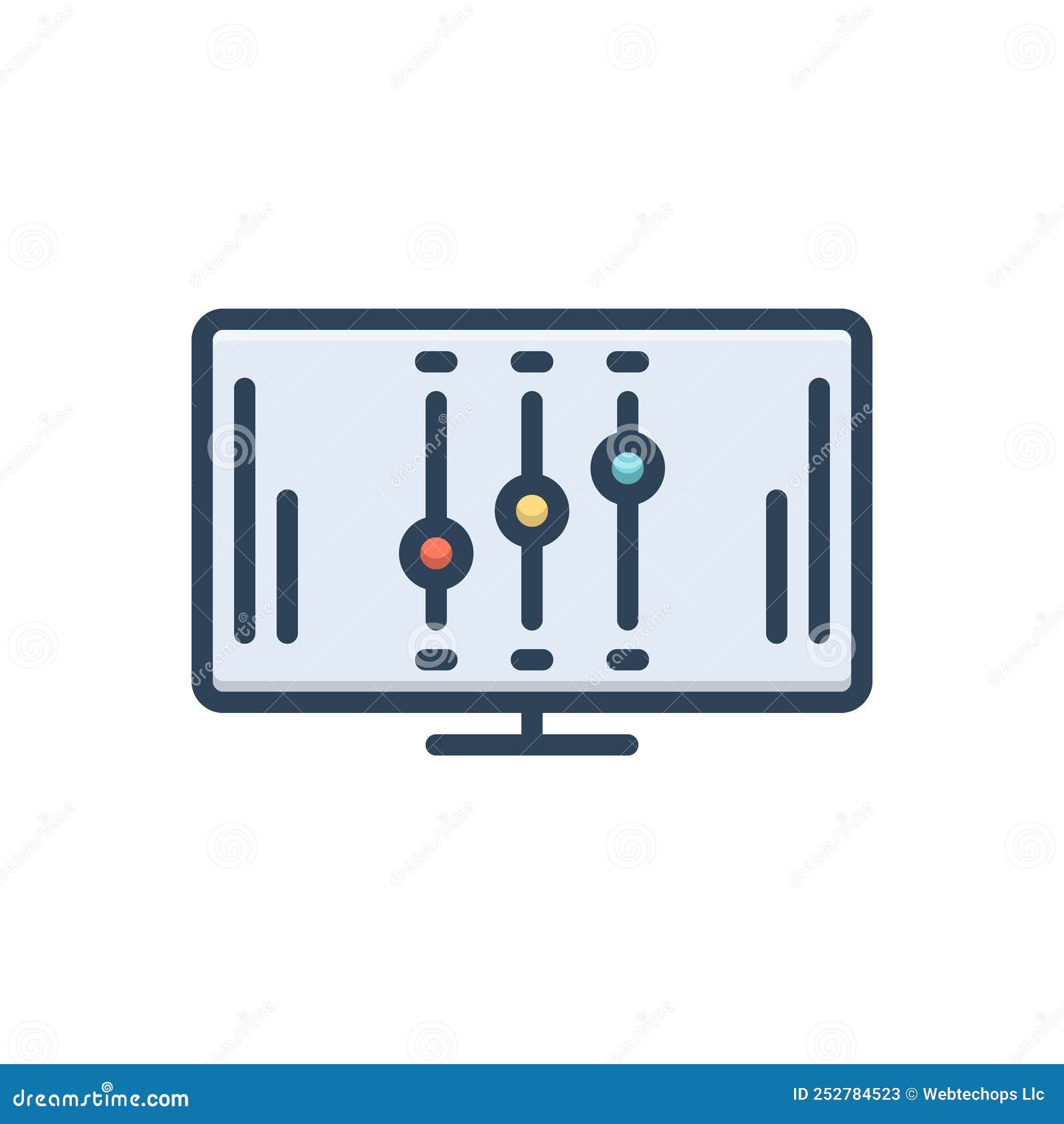 Color Illustration Icon for Controls, Command and Monitoring Stock ...
