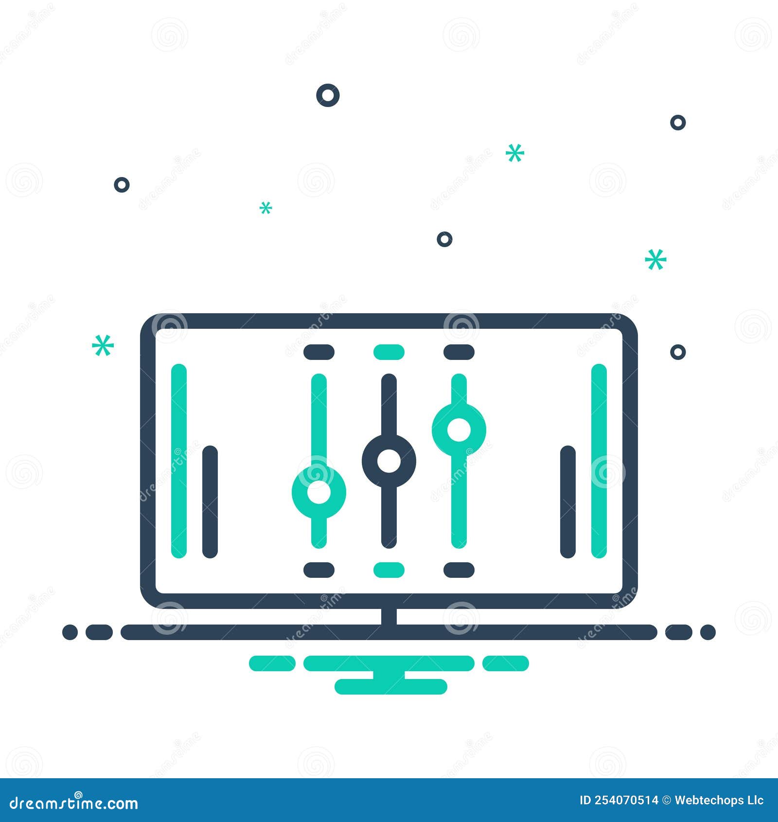 Mix Icon for Controls, Command and Monitoring Stock Illustration ...