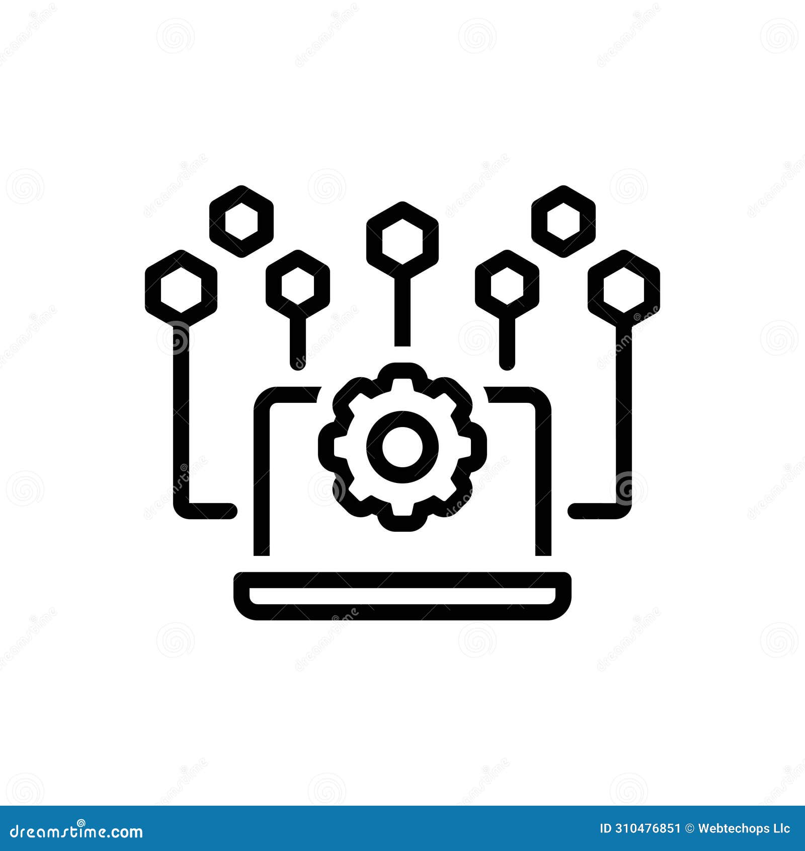 Black Line Icon for Controls, Command and Security Stock Vector ...