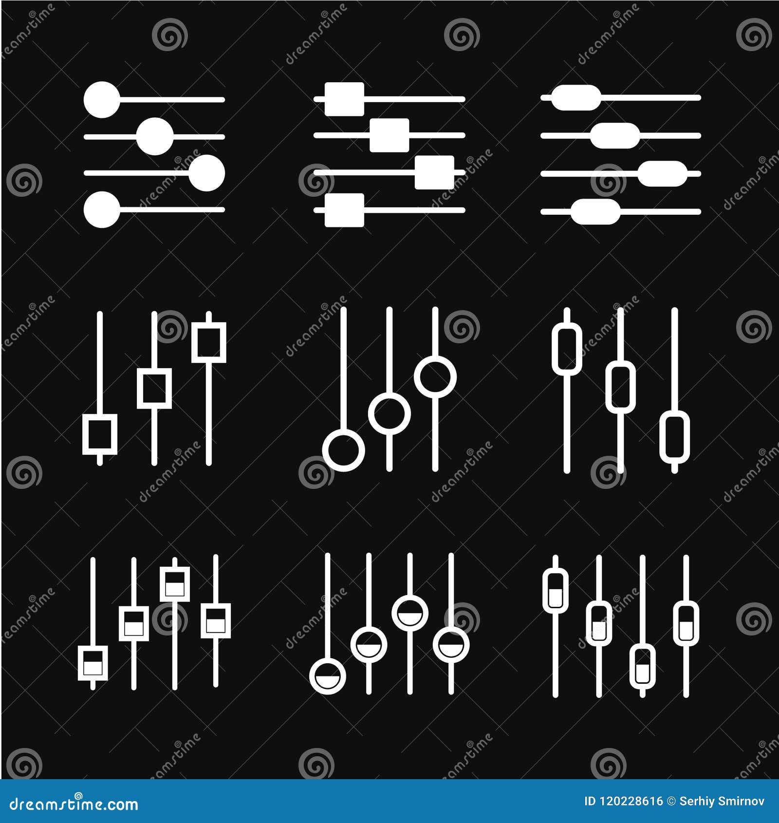 Controls icon stock illustration. Illustration of logo - 120228616
