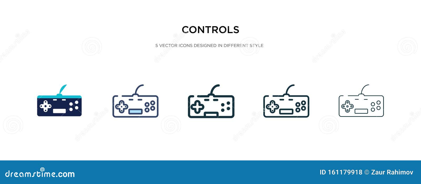 Controls Icon in Different Style Vector Illustration. Two Colored and ...