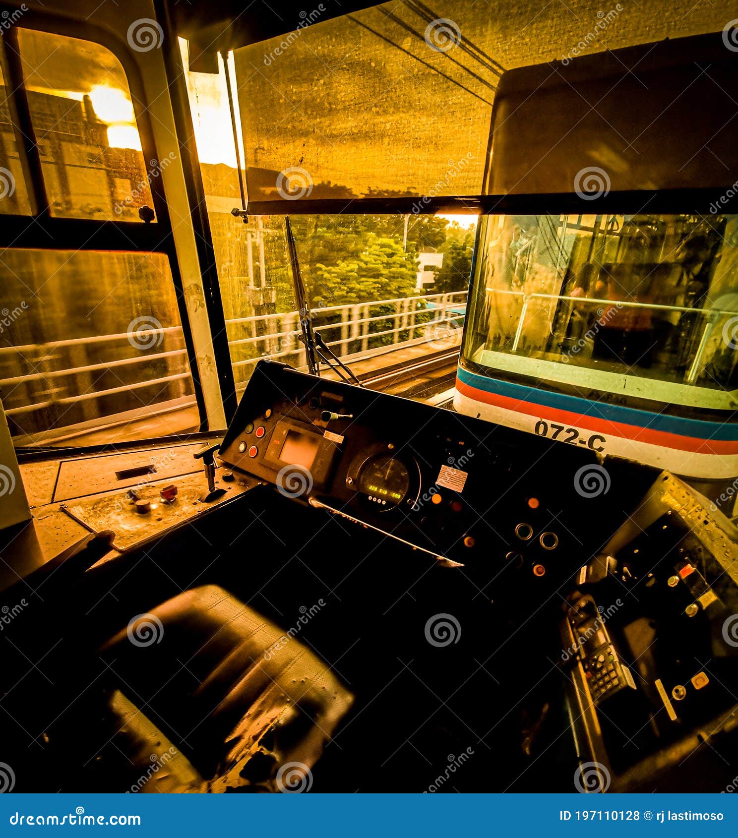 Controls inside train editorial stock photo. Image of reflection ...