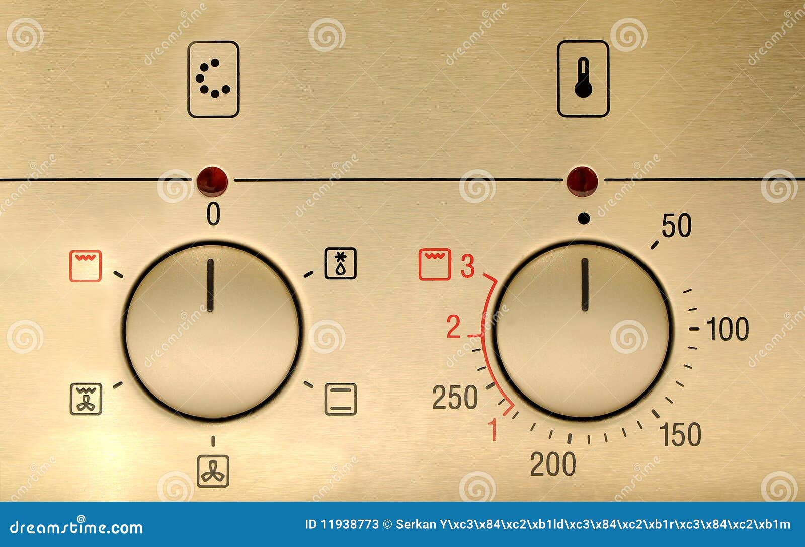 Controls from a Modern Stainless Steel Oven Stock Image - Image of ...