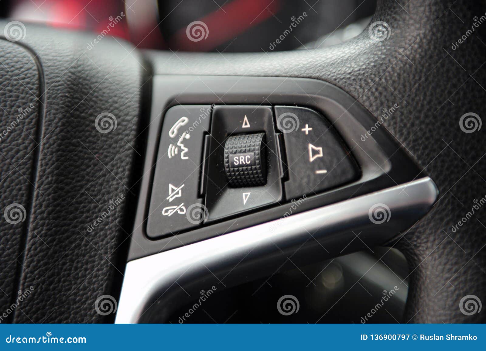 Controls Near the Steering Wheel in a Modern Car Stock Image - Image of ...