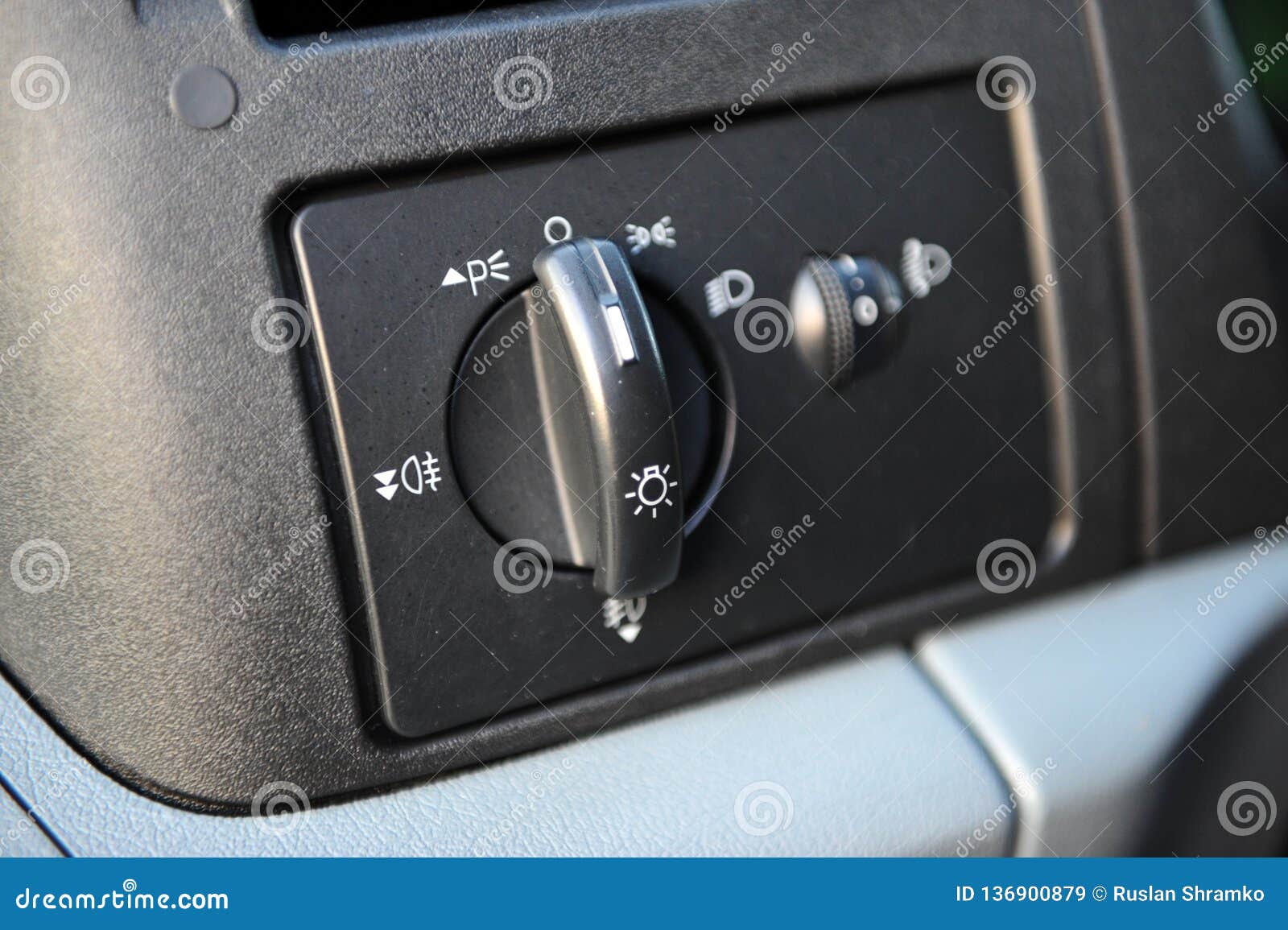 Controls Near the Steering Wheel in a Modern Car Stock Image - Image of ...