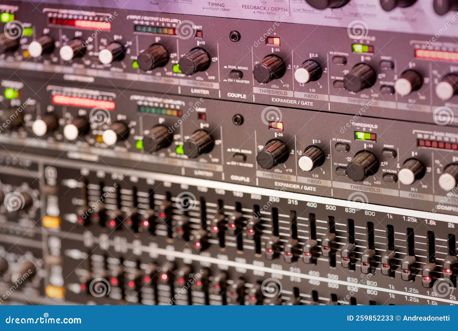 Music Amplifier Control Panel Sliders Stock Photography | CartoonDealer ...