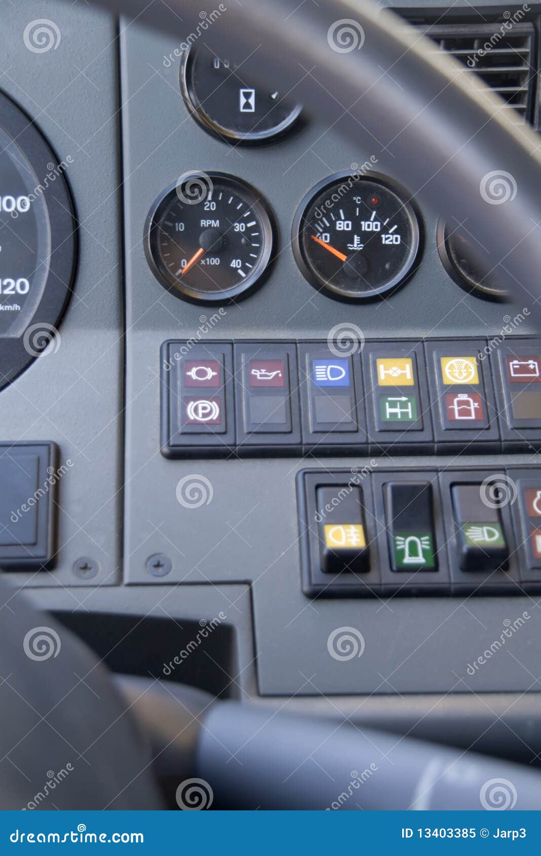 Controls of the truck stock image. Image of diesel, driver - 13403385