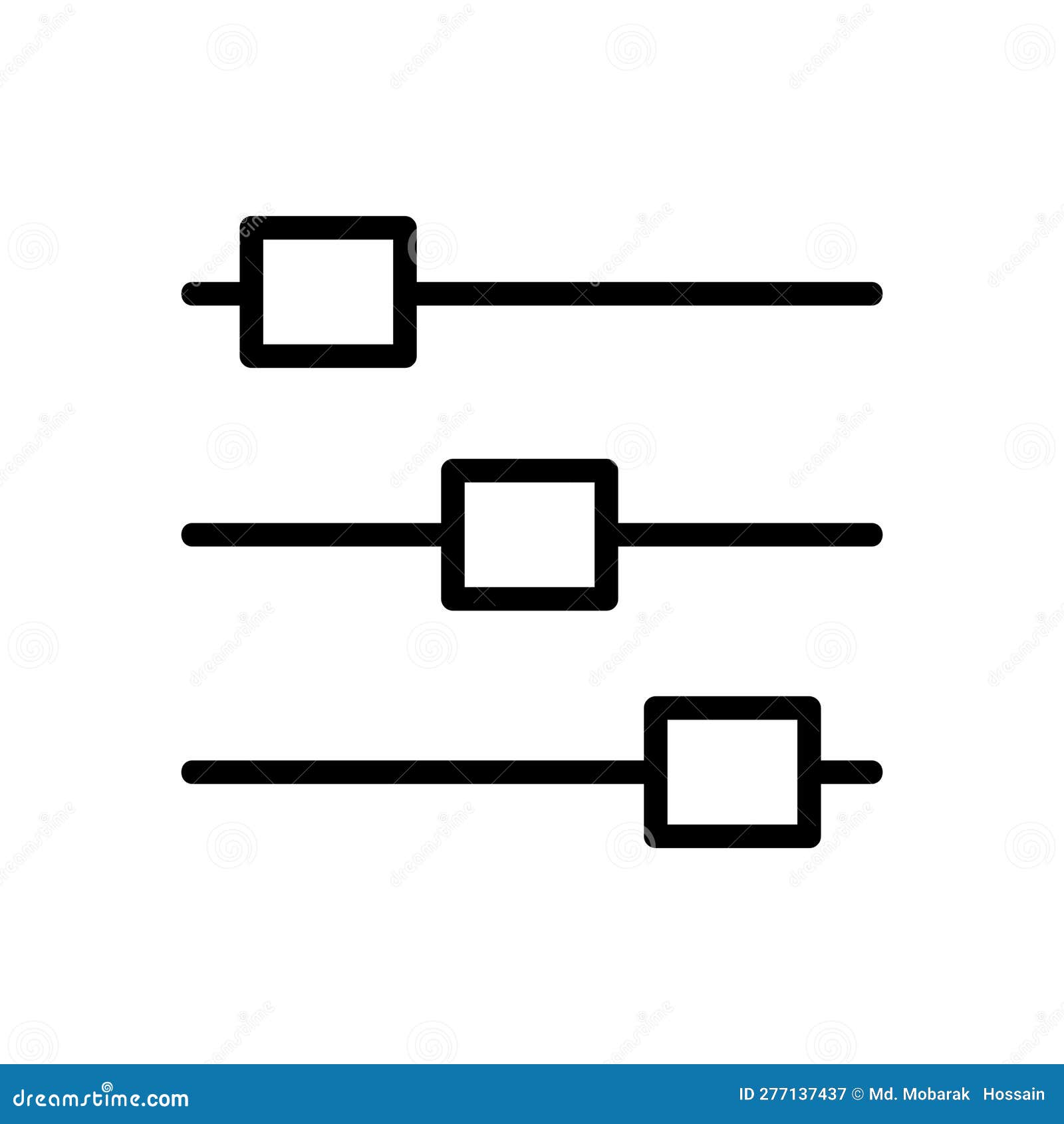 Controls Vector Icon, Outline Style, Isolated on White Background Stock ...