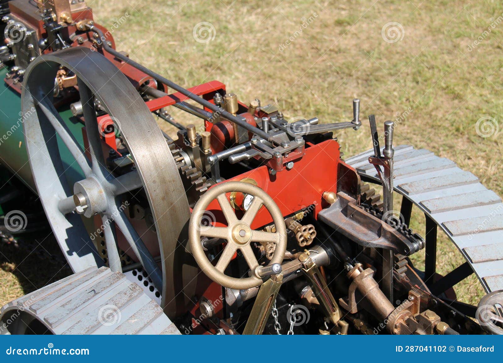Steam Traction Engine. stock photo. Image of tire, water - 287041102