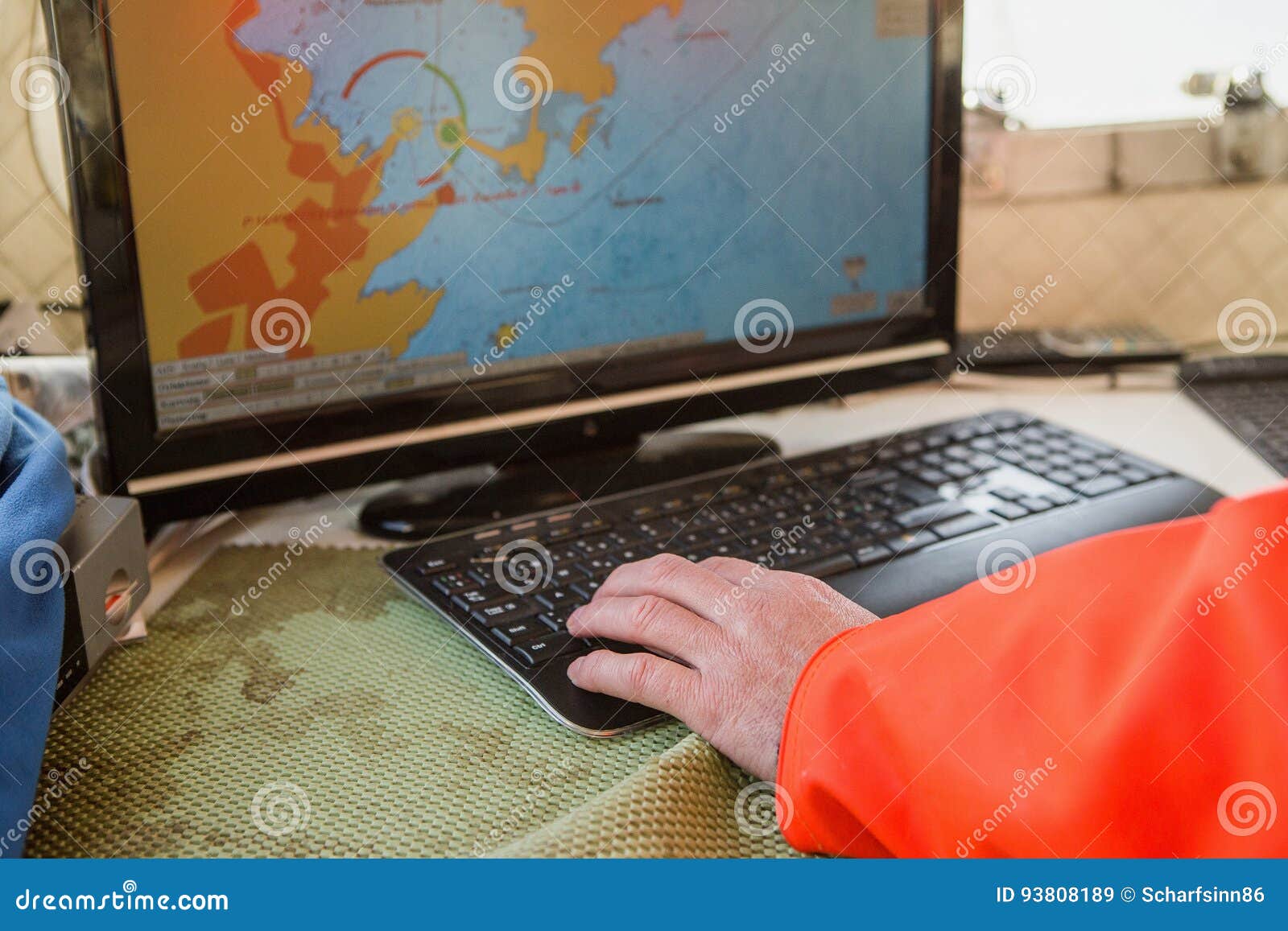 Controlsof a fishing boat stock image. Image of rudder - 93808189