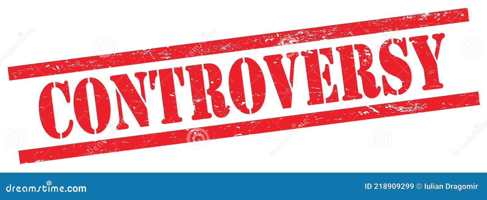 CONTROVERSY Text on Red Grungy Rectangle Stamp Stock Illustration ...
