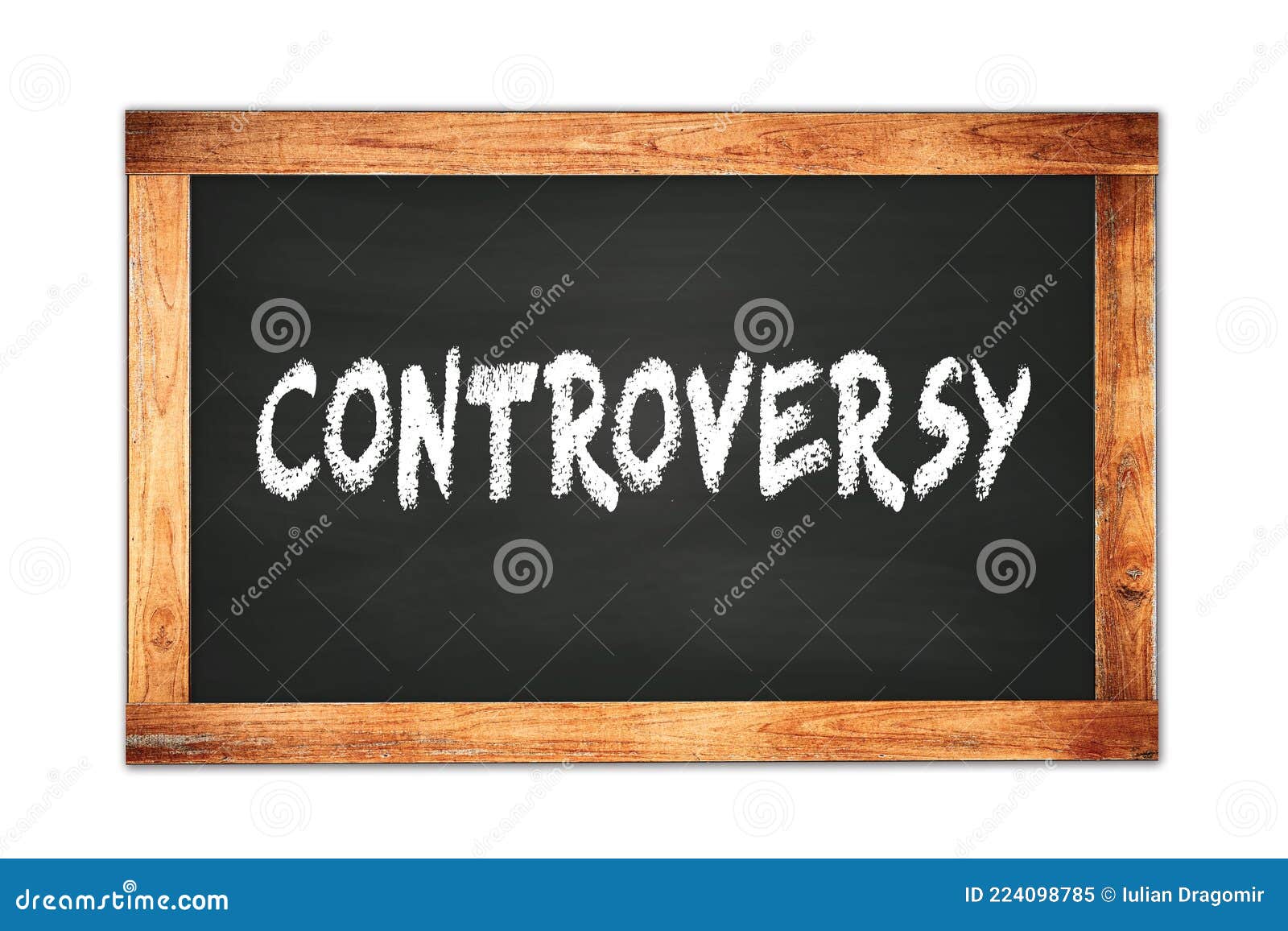 CONTROVERSY Text Written on Wooden Frame School Blackboard Stock ...