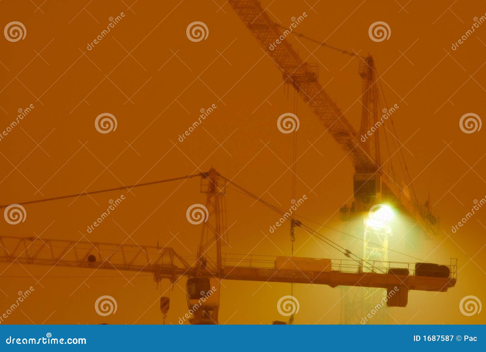 Contruction Cranes at Night Stock Image - Image of light, high: 1687587