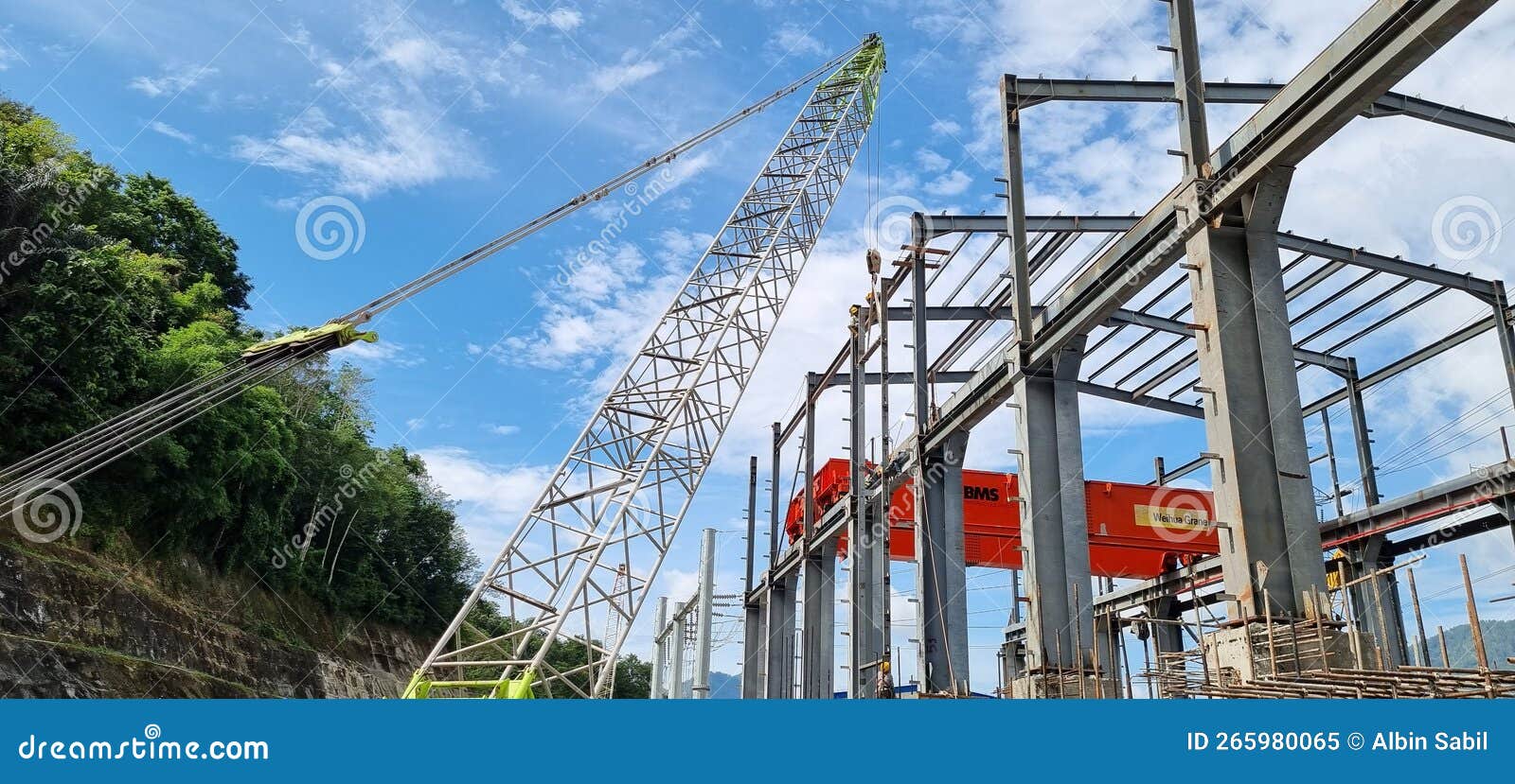 Contruction of Power House Using Crane Stock Image - Image of ...