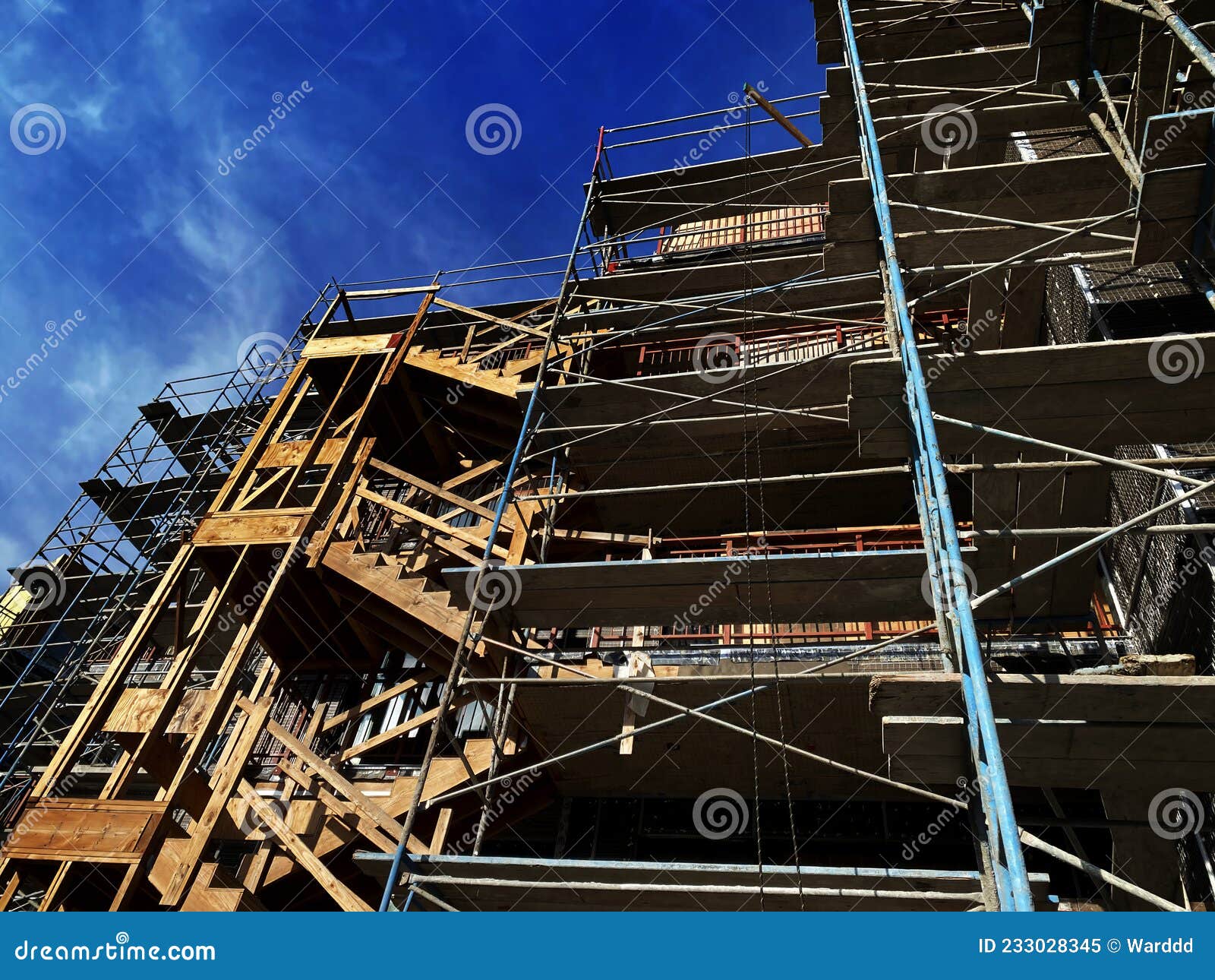 A Contruction Site Under a Blue Sky Stock Image - Image of structures ...
