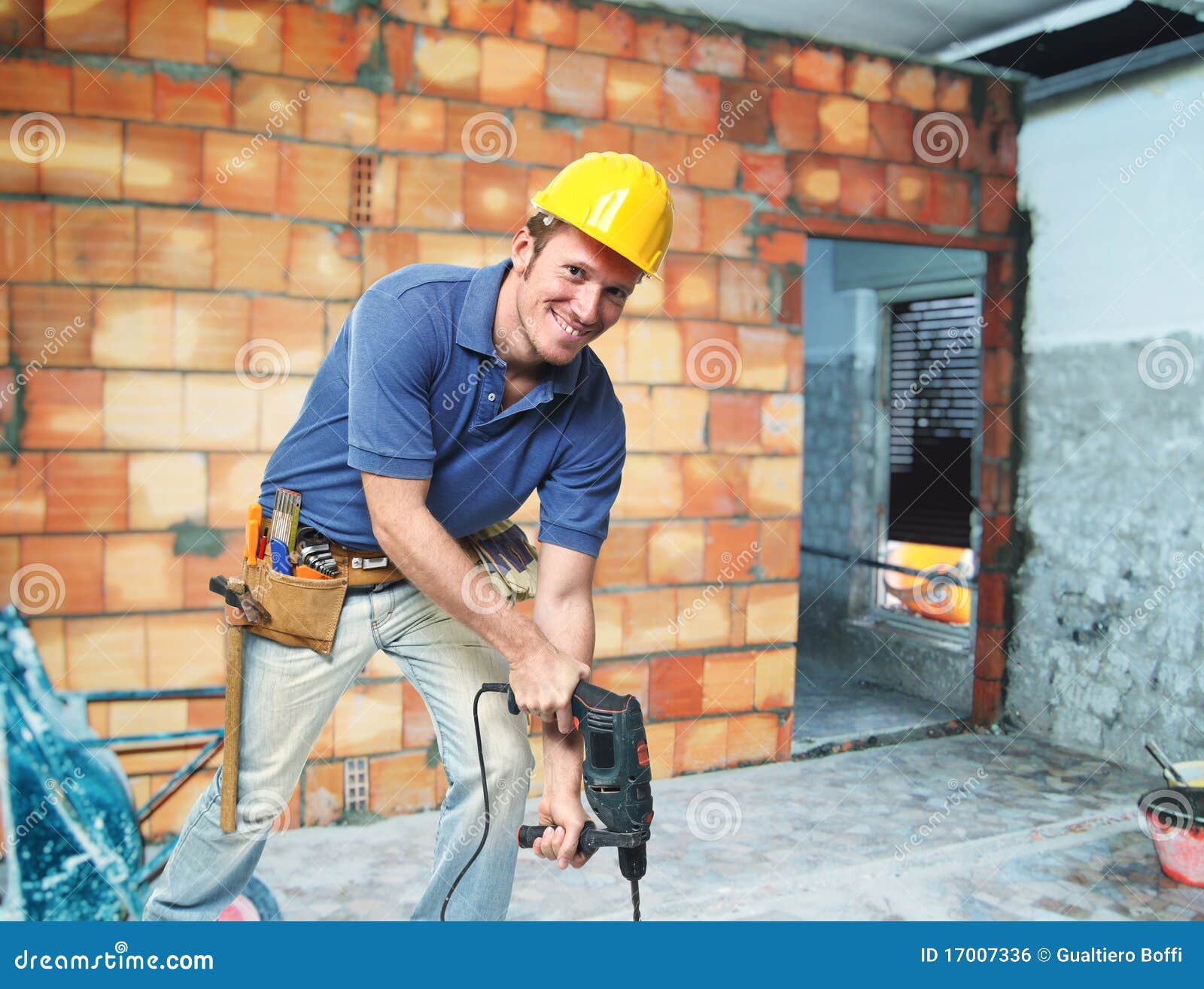 Contruction worker on duty stock photo. Image of tradesman - 17007336