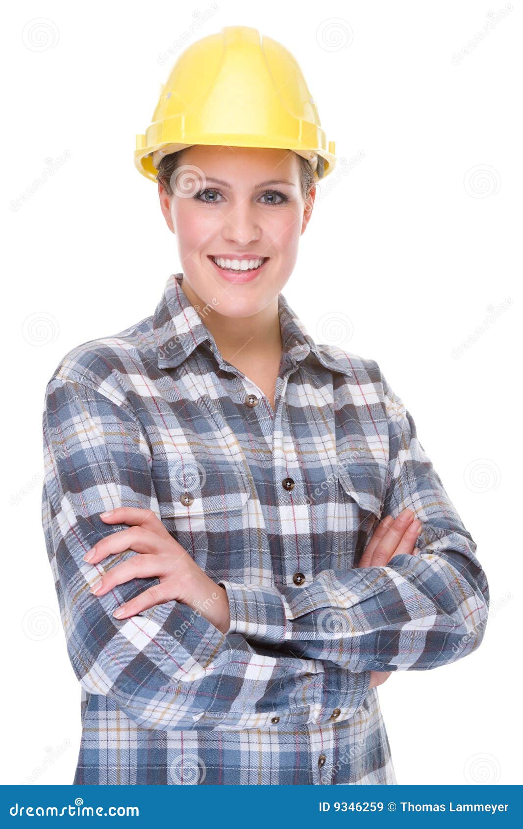 Contruction worker (woman) stock image. Image of helmet - 9346259