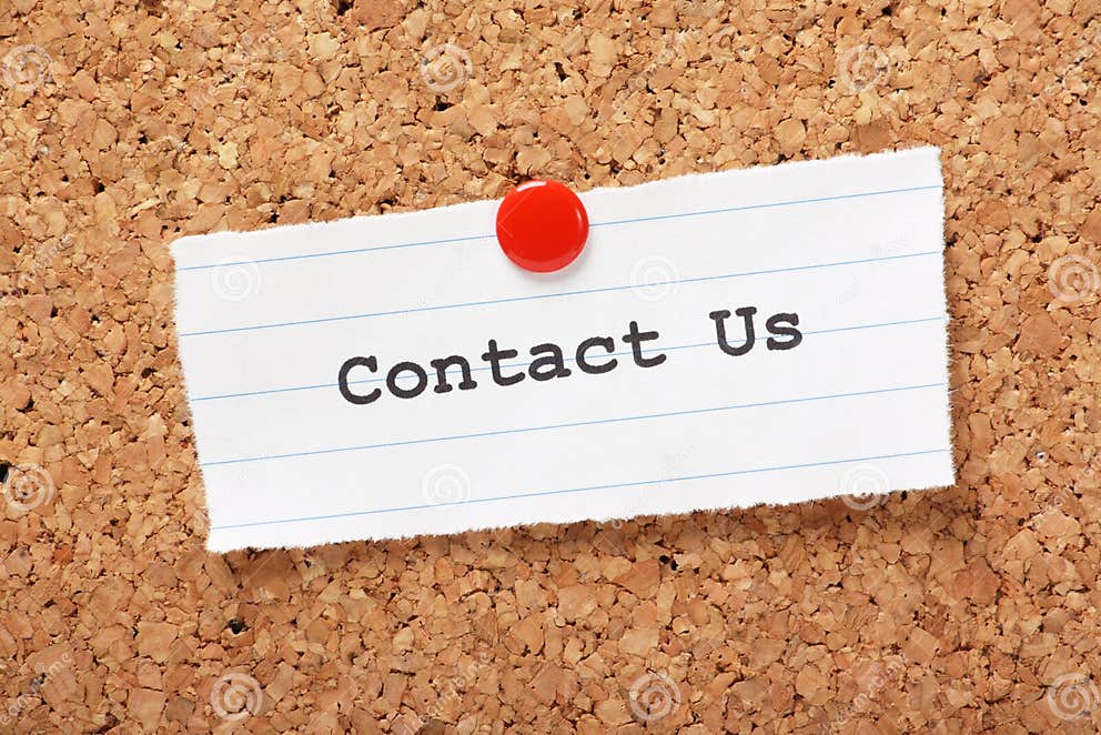 Contáctenos foto de archivo. Imagen de frase, corcho - 34269608