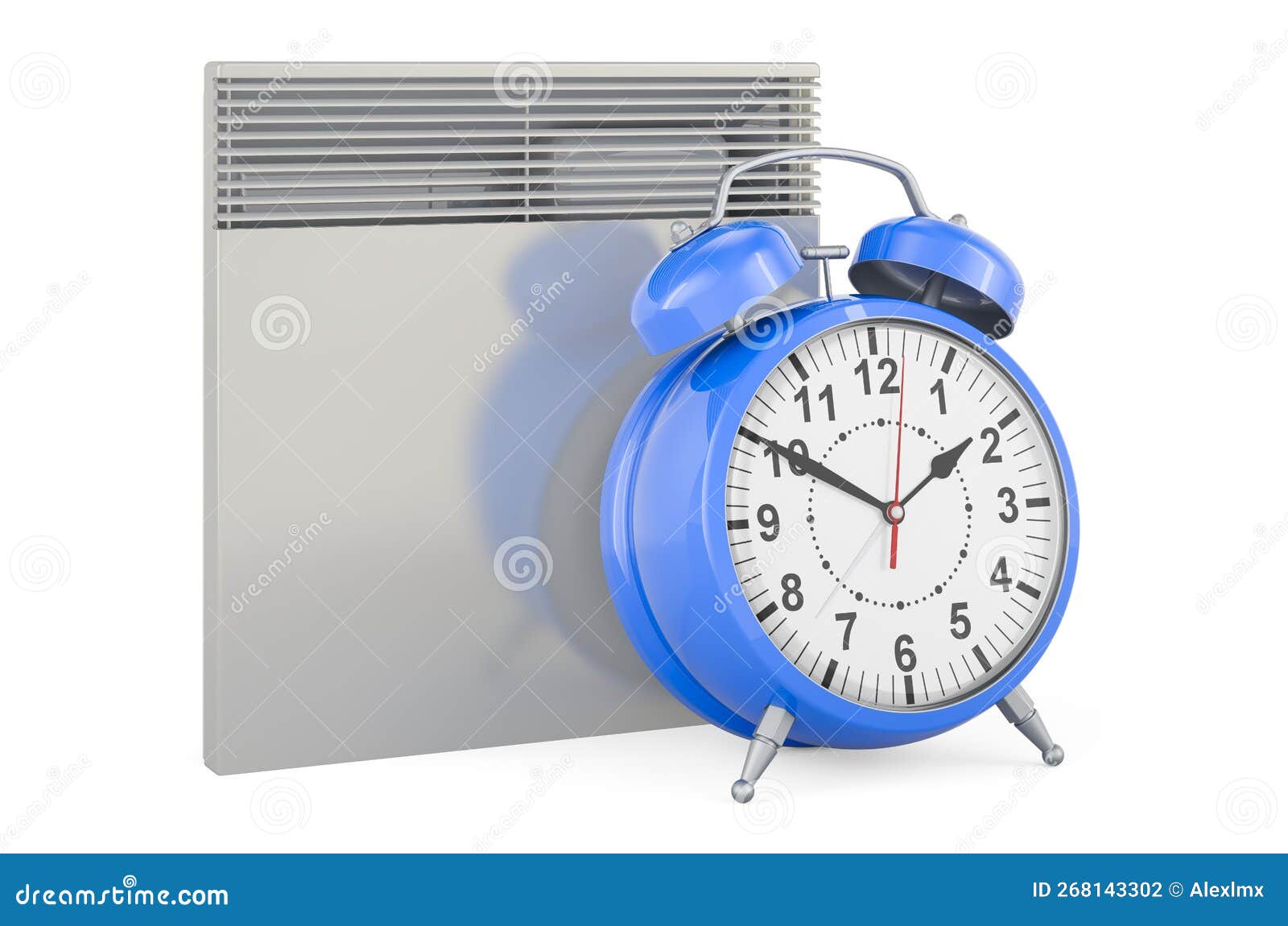 Convection Heater with Alarm Clock, 3D Rendering Stock Illustration ...