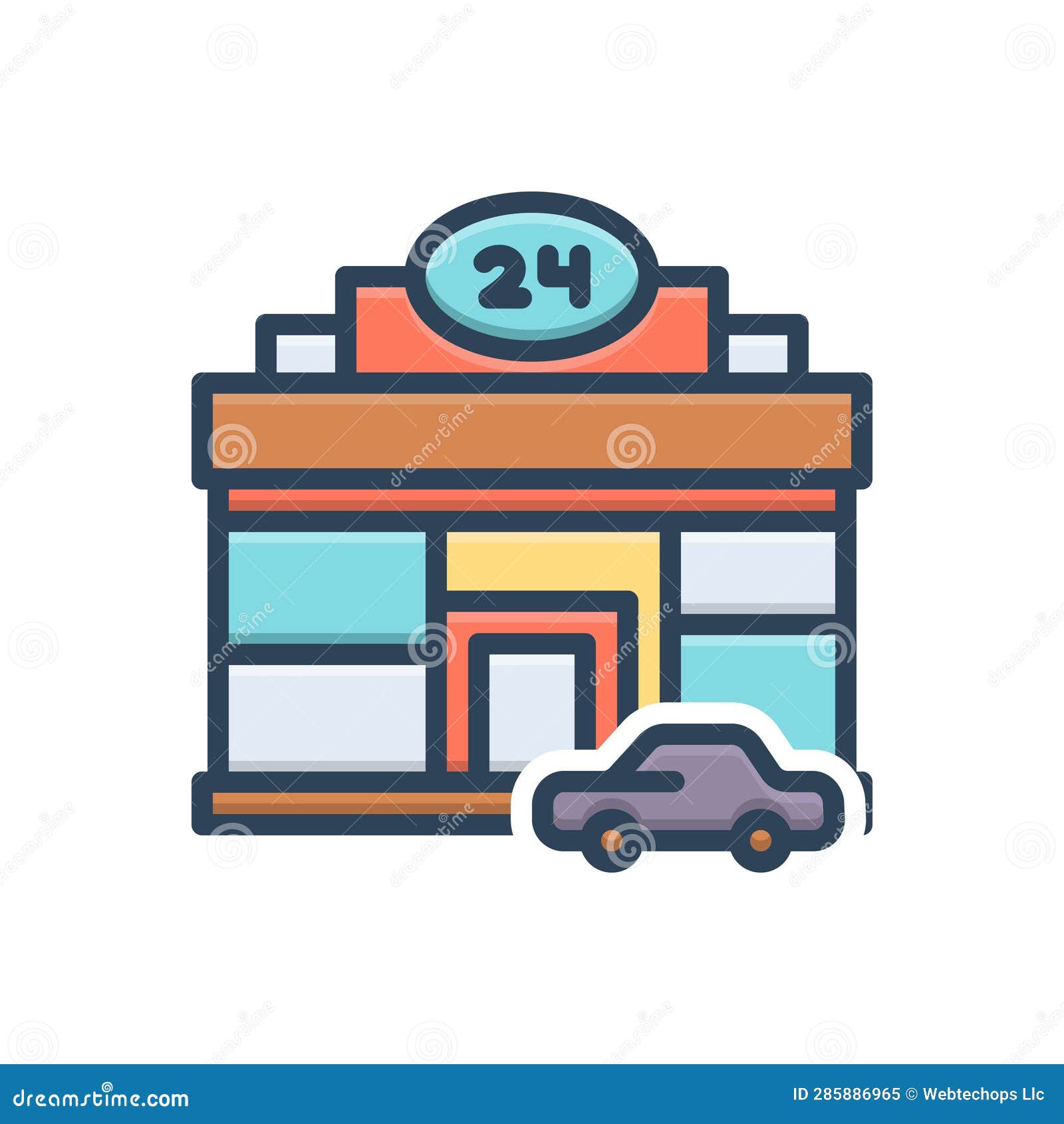 Color Illustration Icon for Convenience, Facility and Supermarket Stock ...
